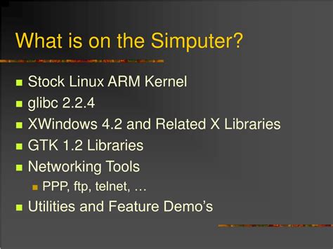 PPT Embedding Linux On The Encore Simputer PowerPoint Presentation Free Download ID