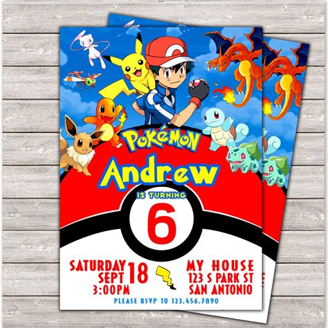 Free Printable Birthday Invitations Pokemon Printable