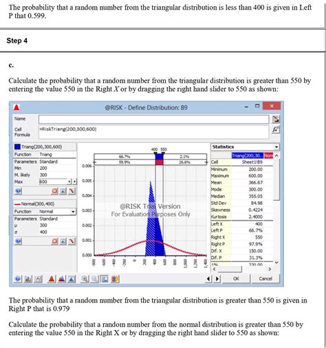 solved use risk s define distributions tool to draw a triangular distribution with parameters