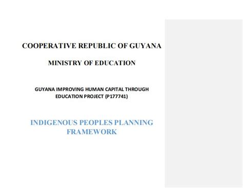 Indigenous Peoples Planning Framework Indigenous Peoples Planning Framework