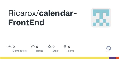 Github Ricarox Calendar Frontend