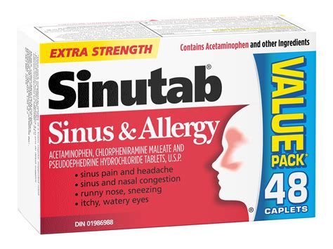 Sinutab Sinus And Allergy Extra Strength Caplets 48s