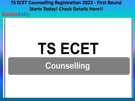 Ts Ecet Counseling Registration 2022 First Round Starts Today Check Details Here Exams
