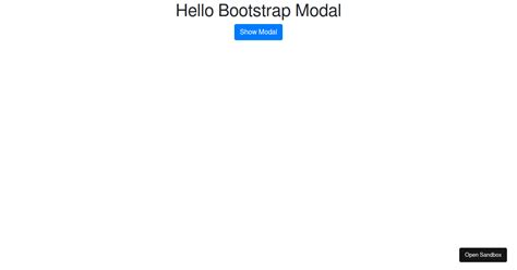 React Bootstrap Modal Codesandbox