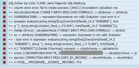 Fail To Create Scenario 34011 Inconsistent Calcula Sap Community