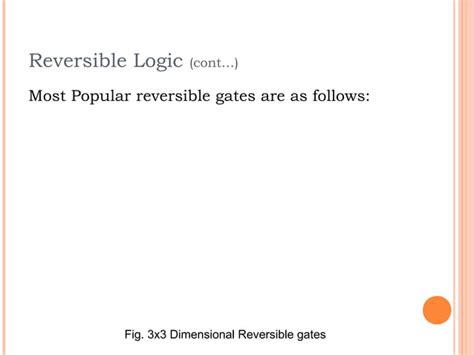 Quantum Cost Calculation Of Reversible Circuit Ppt