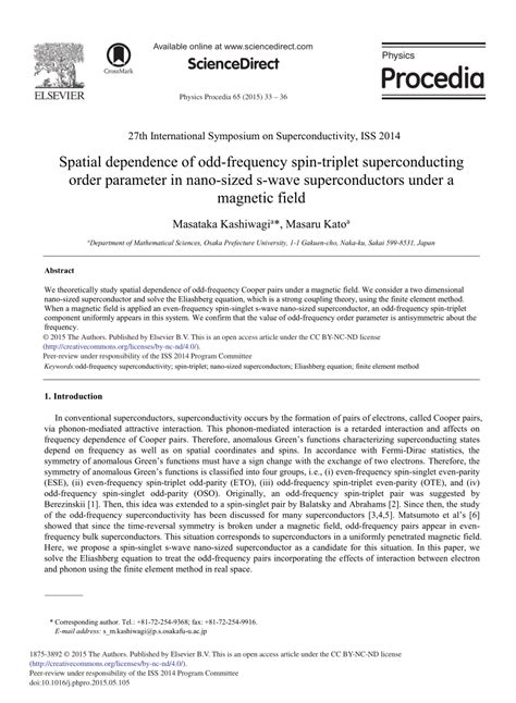 Pdf Spatial Dependence Of Odd Frequency Spin Triplet Superconducting