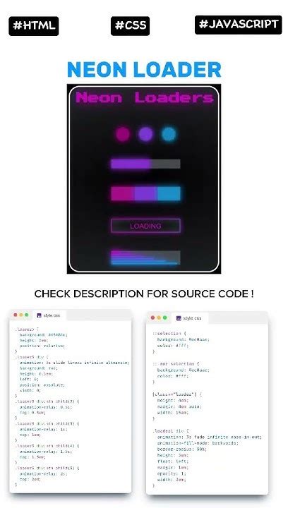 Neon Loaders Using Html Css Javascript Coding Programming Youtube