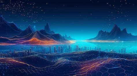 Premium Ai Image High Tech Futuristic Computer Graphics Background