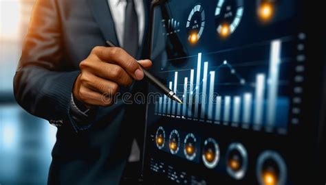 Business Holographic Financial Graph Charts Futuristic Interface