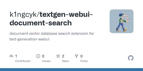 Github K1ngcyktextgen Webui Document Search Document Vector