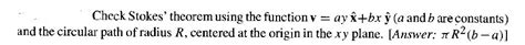 solved check stokes theorem using the function v ay x bx