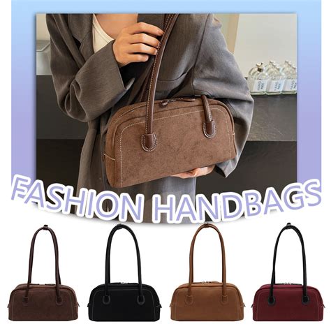 Cf Korean Suede Baguette Bag Retro Leather Shoulder Bag Large Capacity