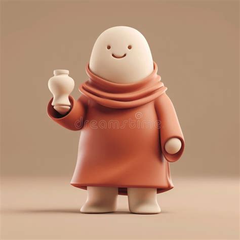 3d Render Icon Clay Style Of A Bar Chart With A Stack Of Clay Blocks Representing Different Data