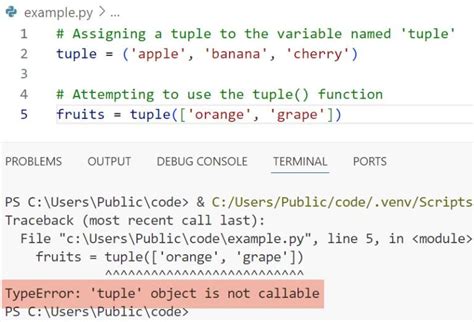 How To Fix Typeerror‘tuple Object Is Not Callable In Python