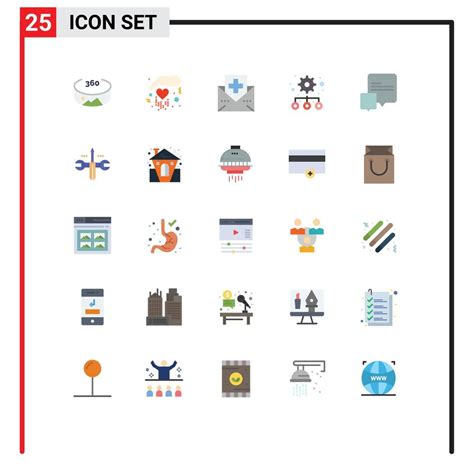 25 Creative Icons Modern Signs And Symbols Of Computing Messages Mail Conversation Settings