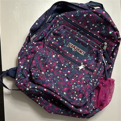 Jansport Accessories Nwot Jansport Navy And Pink Patterned Backpack