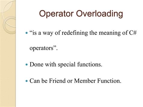 Presentation on overloading | PPTX | Programming Languages | Computing