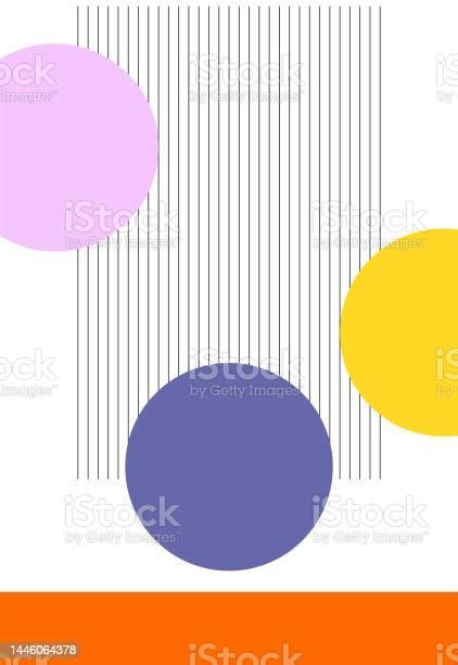 Poster Desain Geometris Template Vektor Dengan Elemen Bentuk Gaya Hipster Modern Ilustrasi Stok