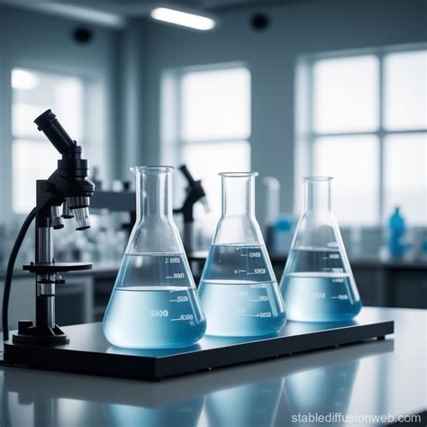 Three Erlenmeyer Flasks With Water Stable Diffusion Online