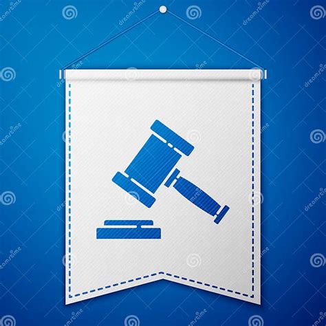 Blue Judge Gavel Icon Isolated on Blue Background. Gavel for Adjudication of Sentences and Bills ...