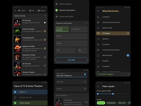 Dribbble Android UI Kit For Figma Material Design Dark App Png By Roman Kamushken