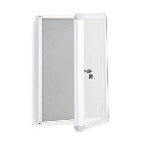 Lockable Notice Board Cabinet Rachel 690x595x57 Mm Grey Aj Products Ie