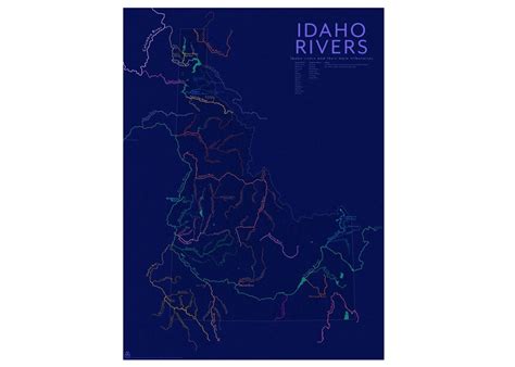 Idaho Rivers Map Print
