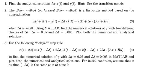 solve for the output y under the input signal u