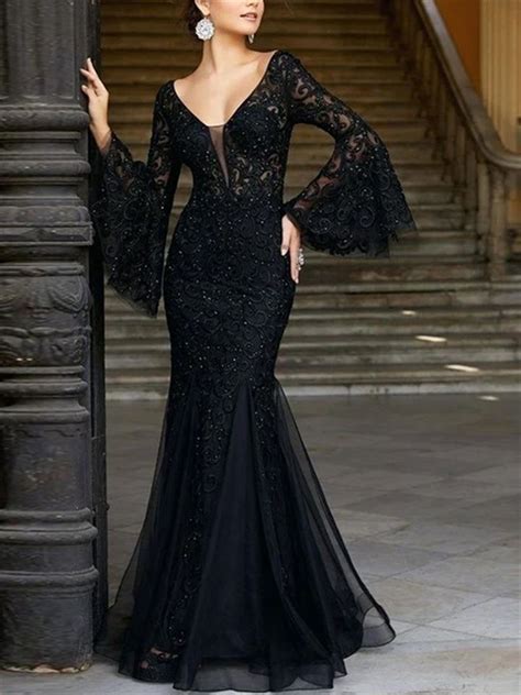 Women S Party Dress Lace Dress Black Dress Long Dress Maxi Dress Black