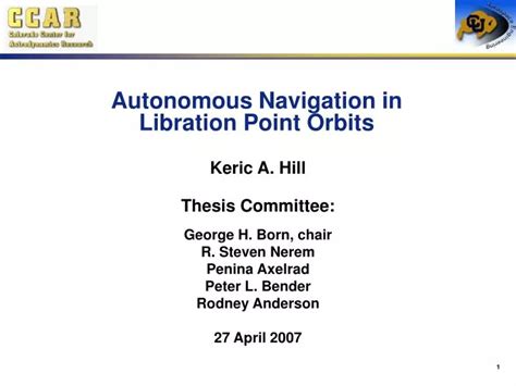 PPT Autonomous Navigation In Libration Point Orbits PowerPoint Presentation ID