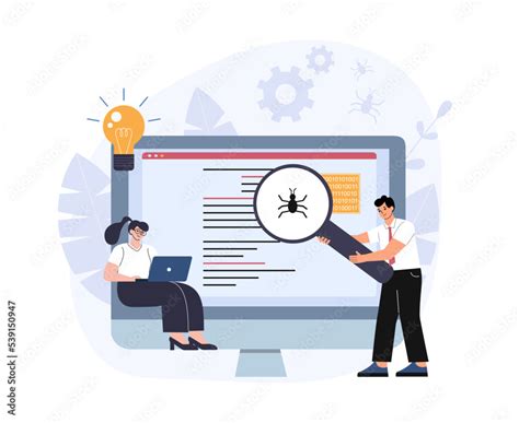The Concept Of Finding Bugs In Software Vector Illustration Stock Vector Adobe Stock