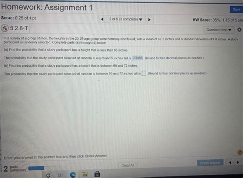 Solved Homework Assignment 1 Save Score 0 25 Of 1 Pt 2 Of