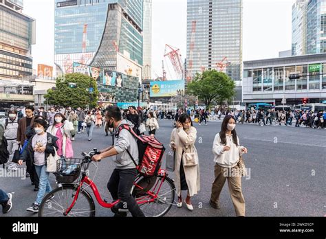 Shibuya City World Famous Shibuya Scramble Crossing Pelican Crossing