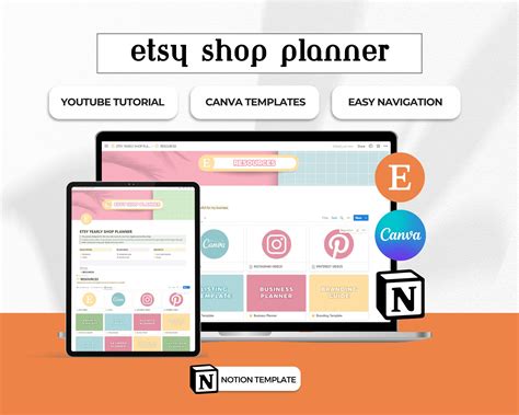 notion template etsy shop planner notion business planner etsy seller