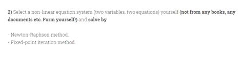 Solved 2 Select A Non Linear Equation System Two