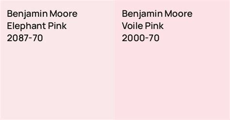 Benjamin Moore Elephant Pink Vs Benjamin Moore Voile Pink Comparison