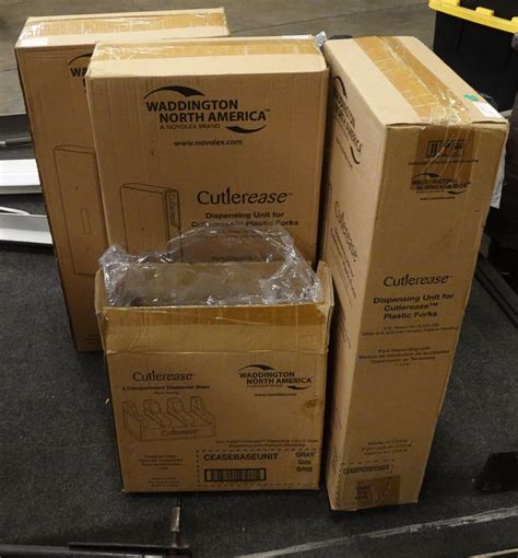 Qty 3 Cutlerease Hygienic Cutlery Dispensers For Plastic Forks And Base Unit Oahu Auctions