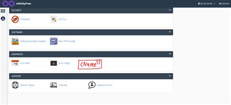CNAME Section Missing From The Control Panel Hosting Support