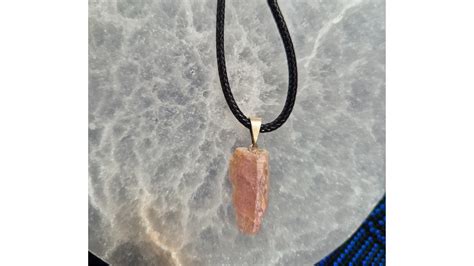 Pink Tourmaline Pendant Necklace White Moon Energy