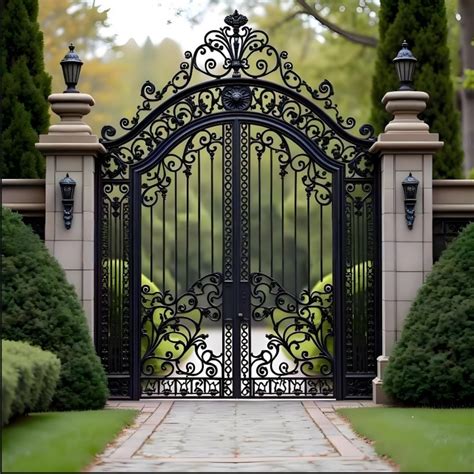 Solid Wrought Iron Modern Classic Luxury Security Anti Theft Galvanized