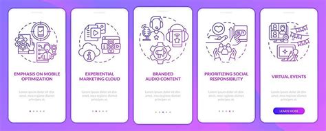 Digital Marketing Examples Onboarding Mobile App Screen Banner Application Guide Vector Banner