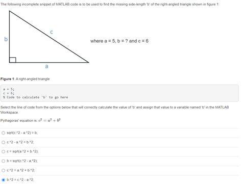 Solved The Following Incomplete Snippet Of Matlab Code Is To