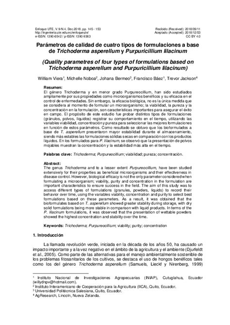 Pdf Quality Parametres Of Four Types Of Formulations Based On Trichoderma Asperellum And