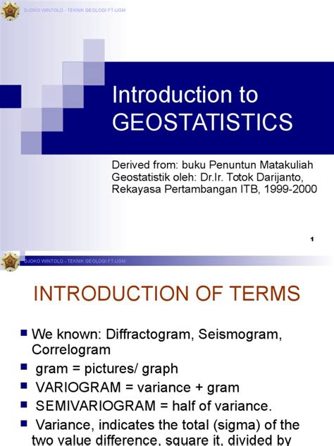 00 Introduction Geostatistics Pdf Coefficient Of Variation Mean