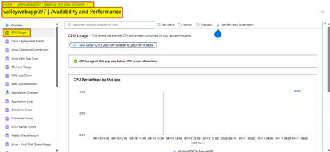 how to identify the cause of 100 cpu percentages of app service plan