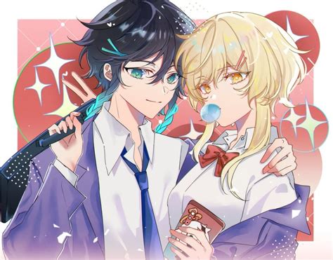Lumine And Venti Genshin Impact Drawn By Kem Ic Danbooru