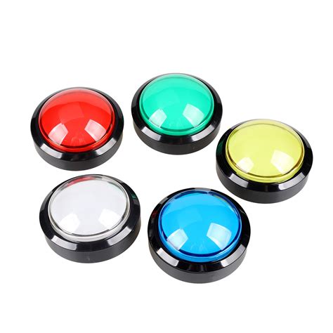5x New 60mm Dome Shaped Led Illuminated Push Buttons For