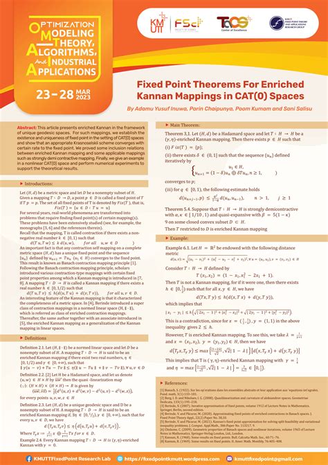 The Workshop “optimization Modeling Theory Algorithms And Industrial