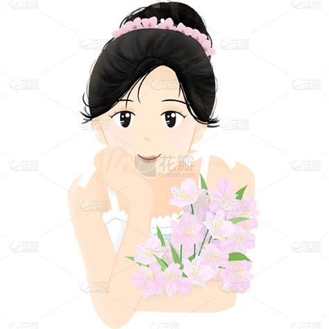 女神节手绘人物插画 女生